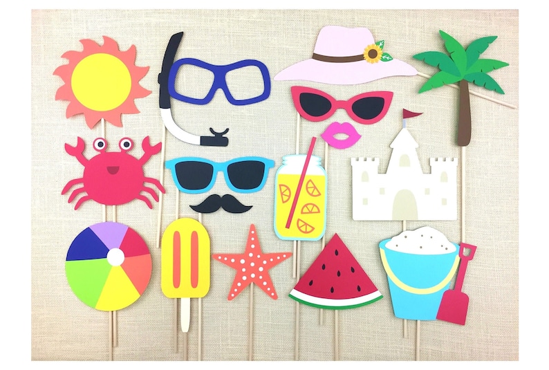 Beach Photo Booth Props / Kids Summer Party / Summer Vacation | Etsy