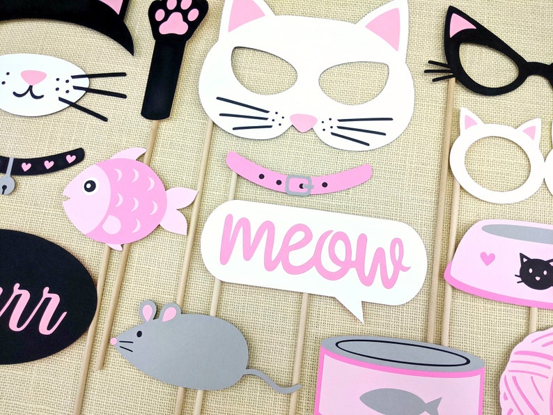 Cat Photo Booth Props / Kitty Cat Birthday Party / Cat Themed | Etsy