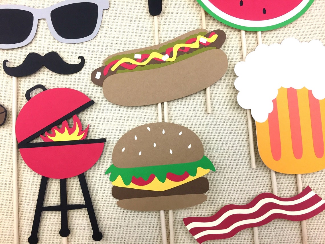 Bbq Party Photo Booth Props / Barbecue Theme / Birthday / | Etsy