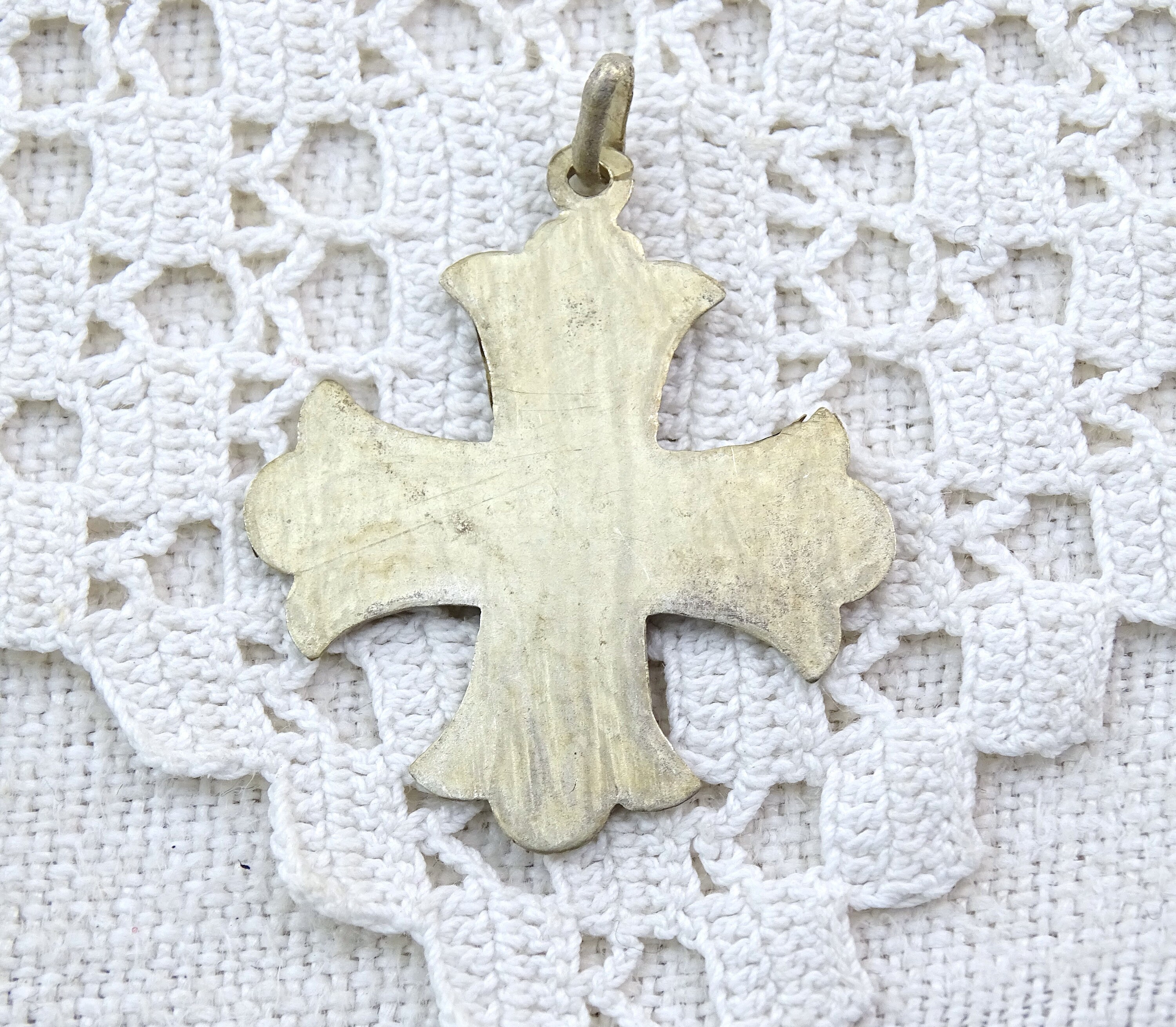 French Vintage Religious Pilgrims Cross From Mayenne With Notre Dame De ...