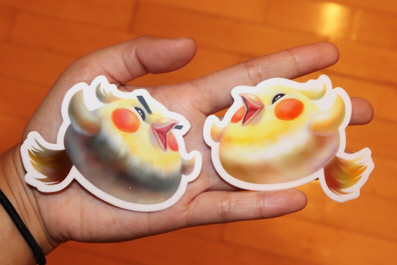 Cockatiel Chubby Birds Vinyl Stickers // 2 Variations // Water, UV ...