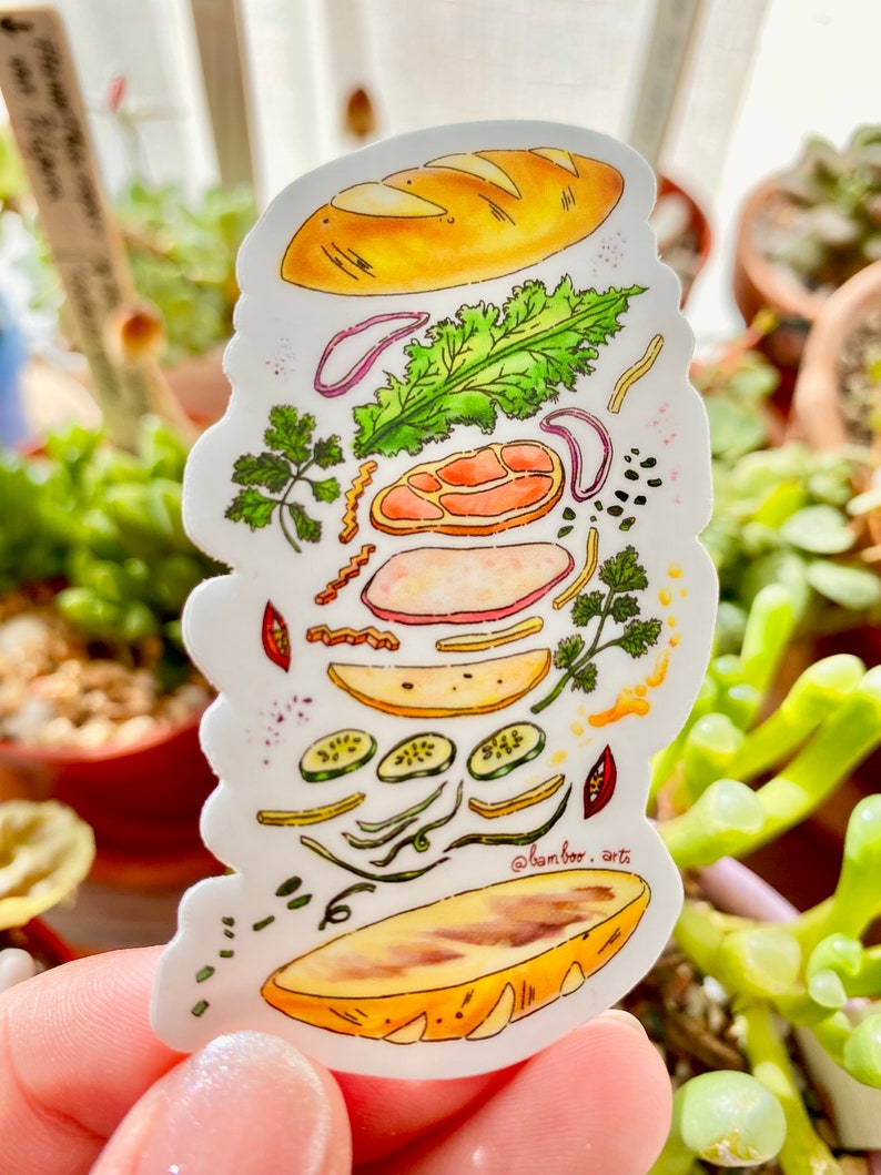 Banh Mi Sticker // Vietnamese Food Sandwich Vinyl Sticker - Etsy
