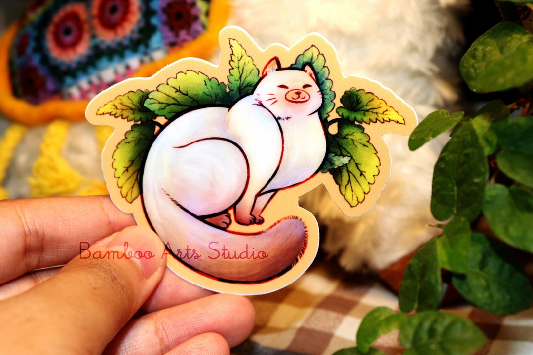 Cute Catnip Kitty 3"x3" Vinyl Sticker || Small Gift for Cat/feline ...
