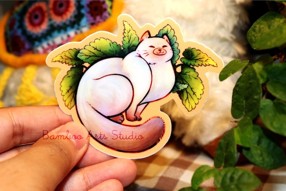 Cute Catnip Kitty 3x3 Vinyl Sticker Small Gift - Etsy