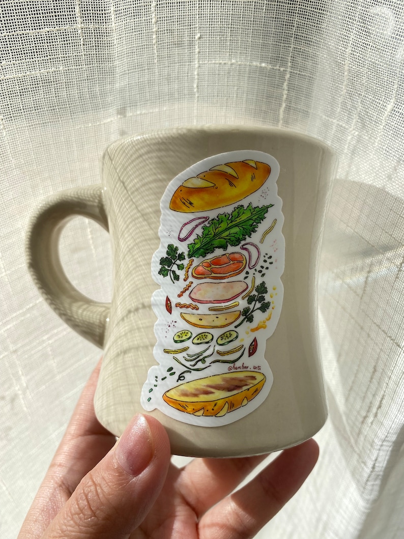 Banh Mi Sticker // Vietnamese Food Sandwich Vinyl Sticker - Etsy