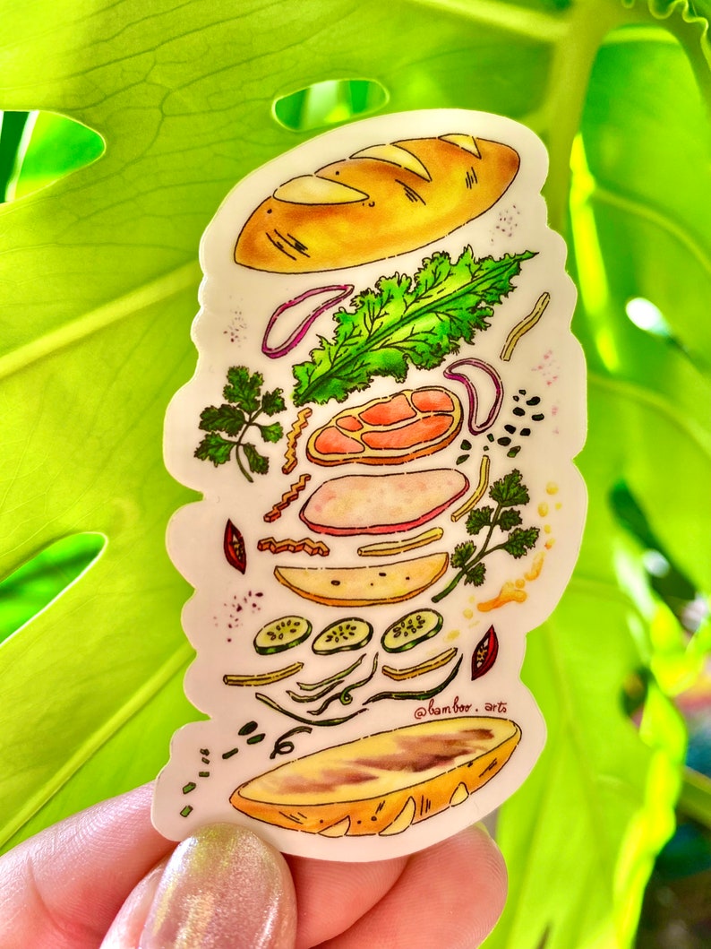 Banh Mi Sticker // Vietnamese Food Sandwich Vinyl Sticker - Etsy