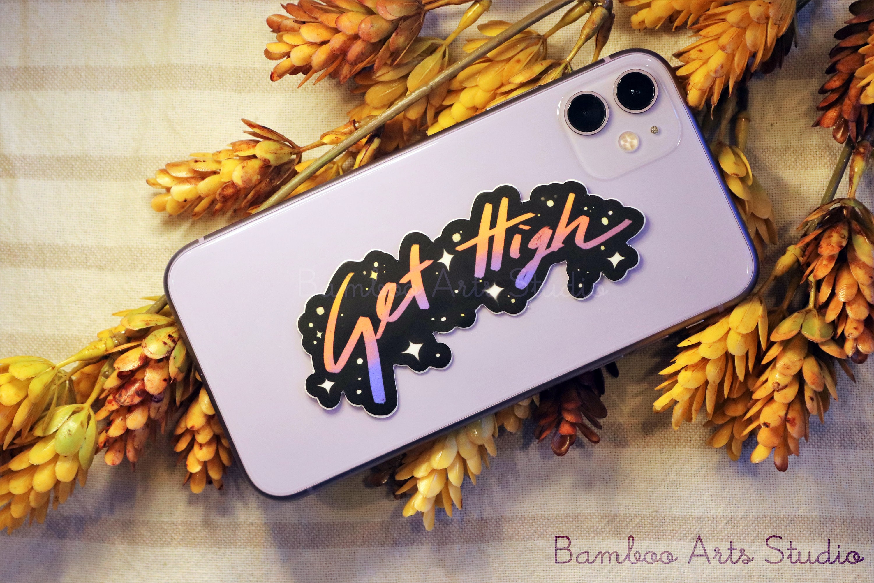 Get High Vinyl Sticker // Water-resistant Sticker for Your - Etsy