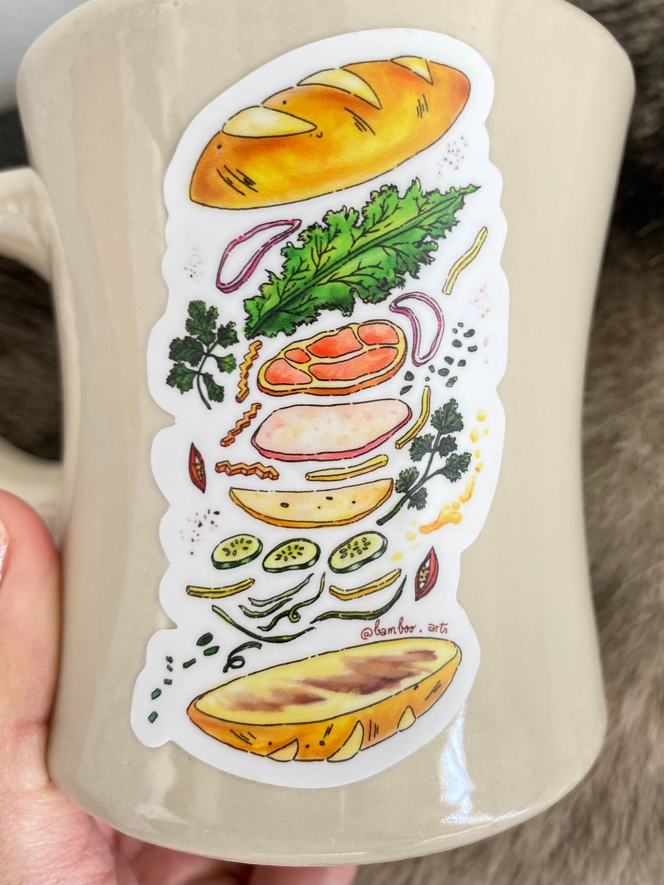 Banh Mi Sticker // Vietnamese Food Sandwich Vinyl Sticker - Etsy