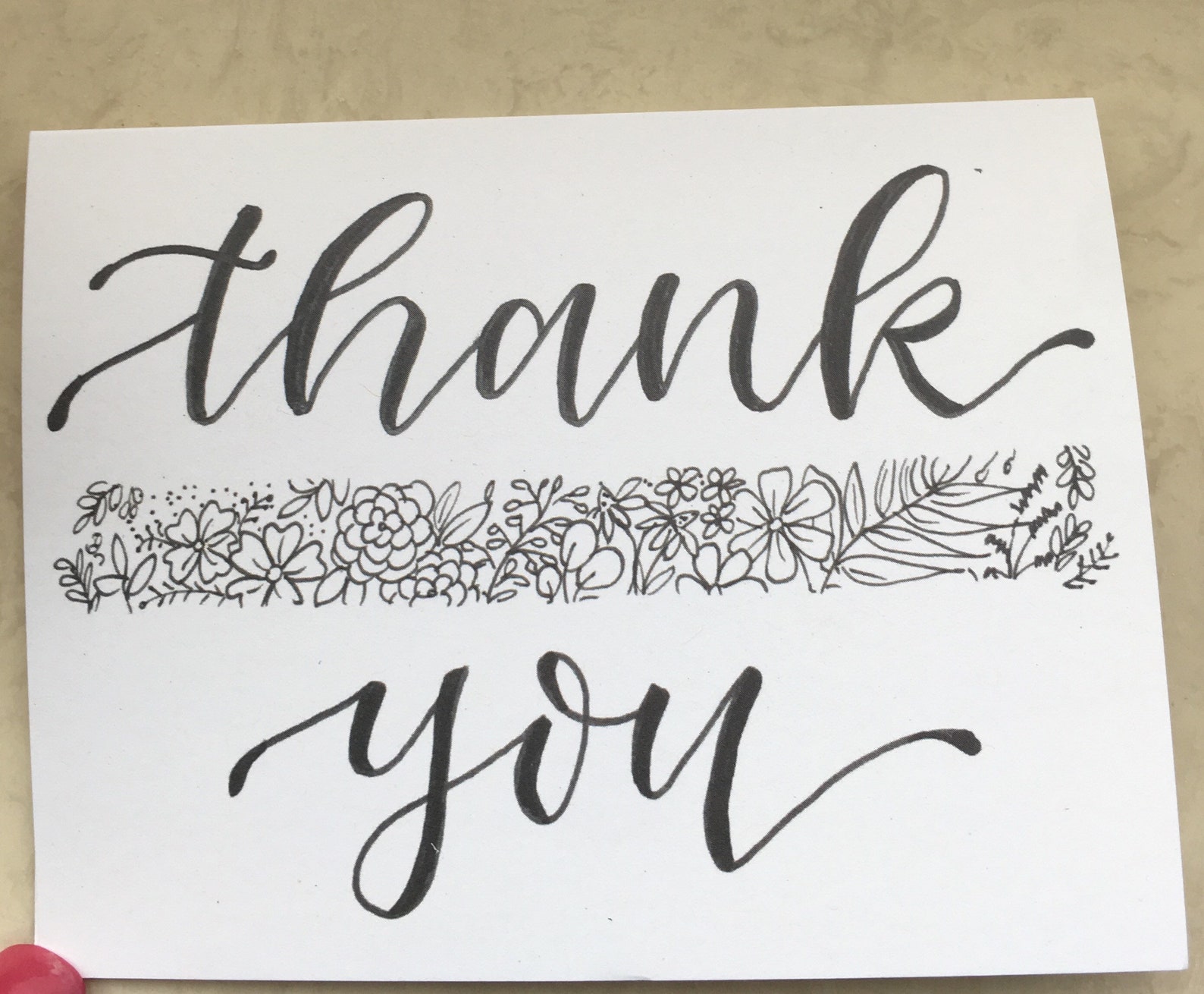 Hand-drawn thank you cards set of 9 | Etsy