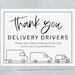 Delivery Driver Thank You Appreciation Snack Sign Printable | 8.5x11 ...