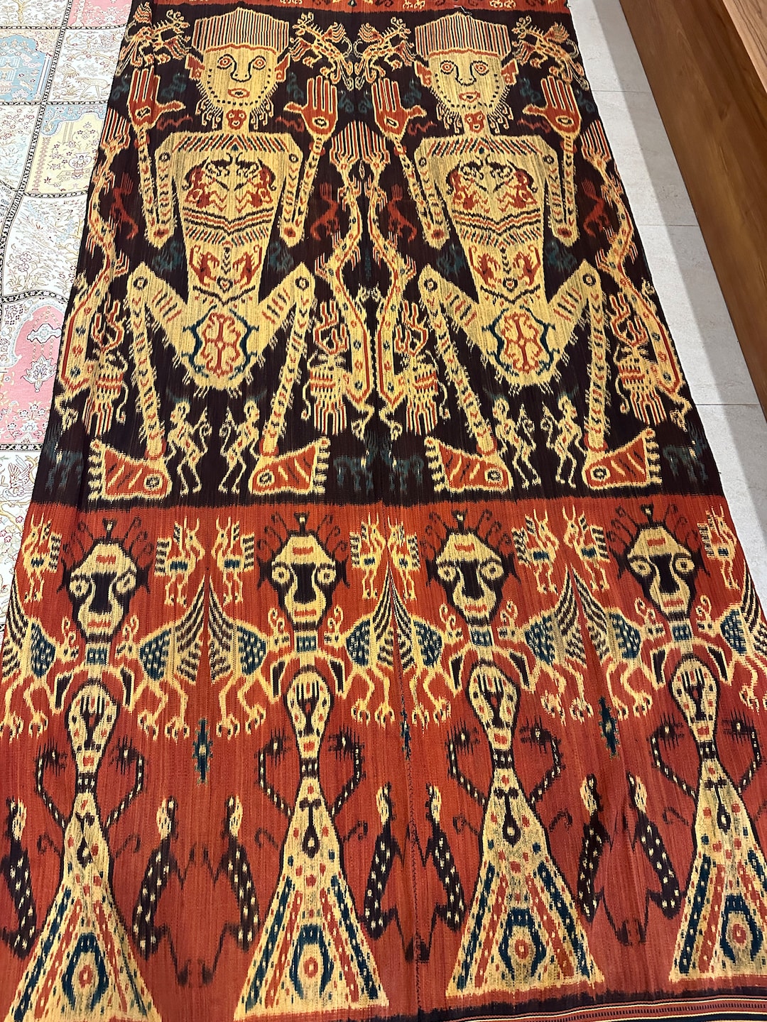 Large East Sumba Warp Ikat Hinggi ( Men's Blanket) Handwoven Cotton ...