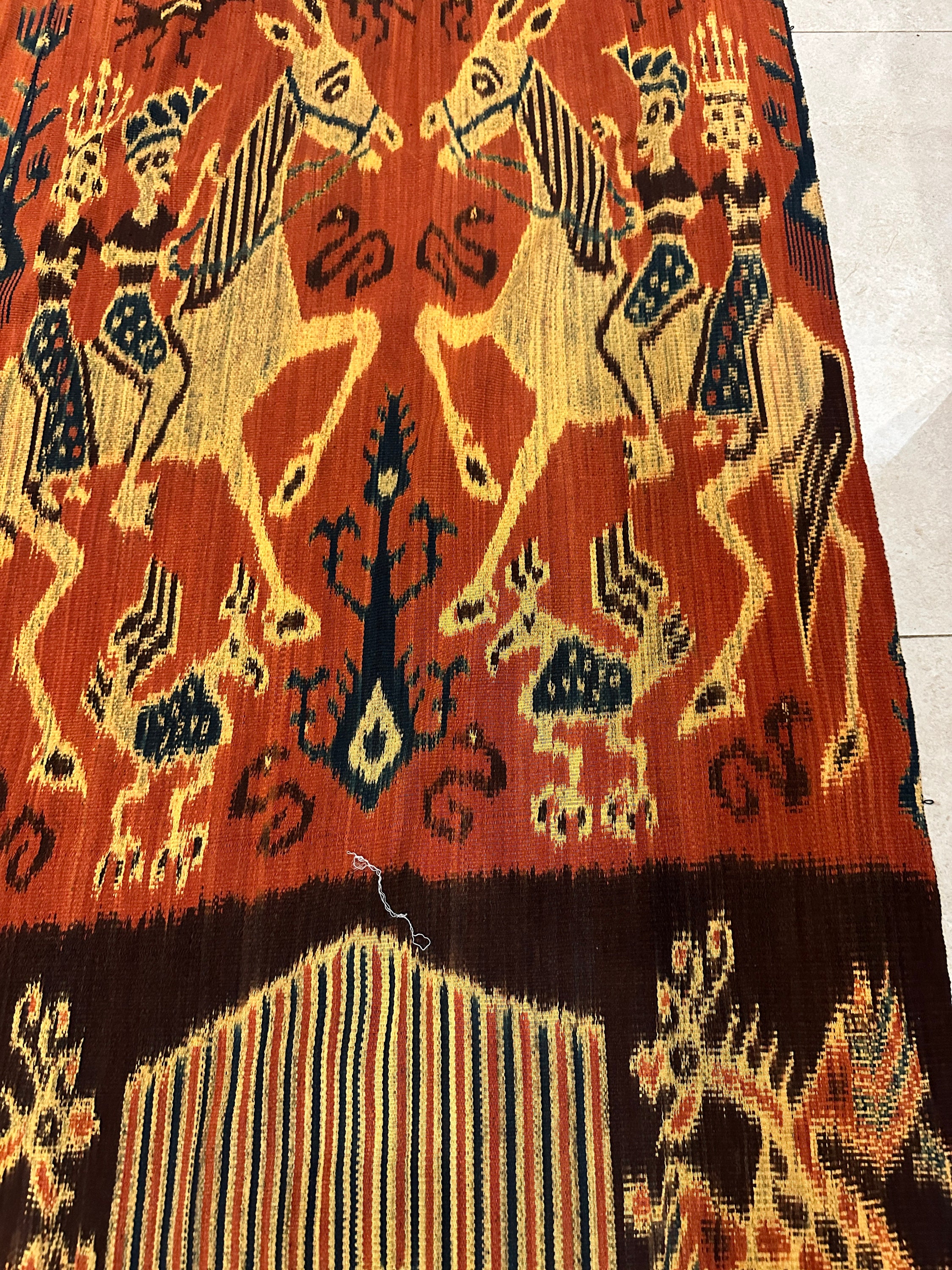 Large East Sumba Warp Ikat Hinggi ( Men's Blanket) Handwoven Cotton ...