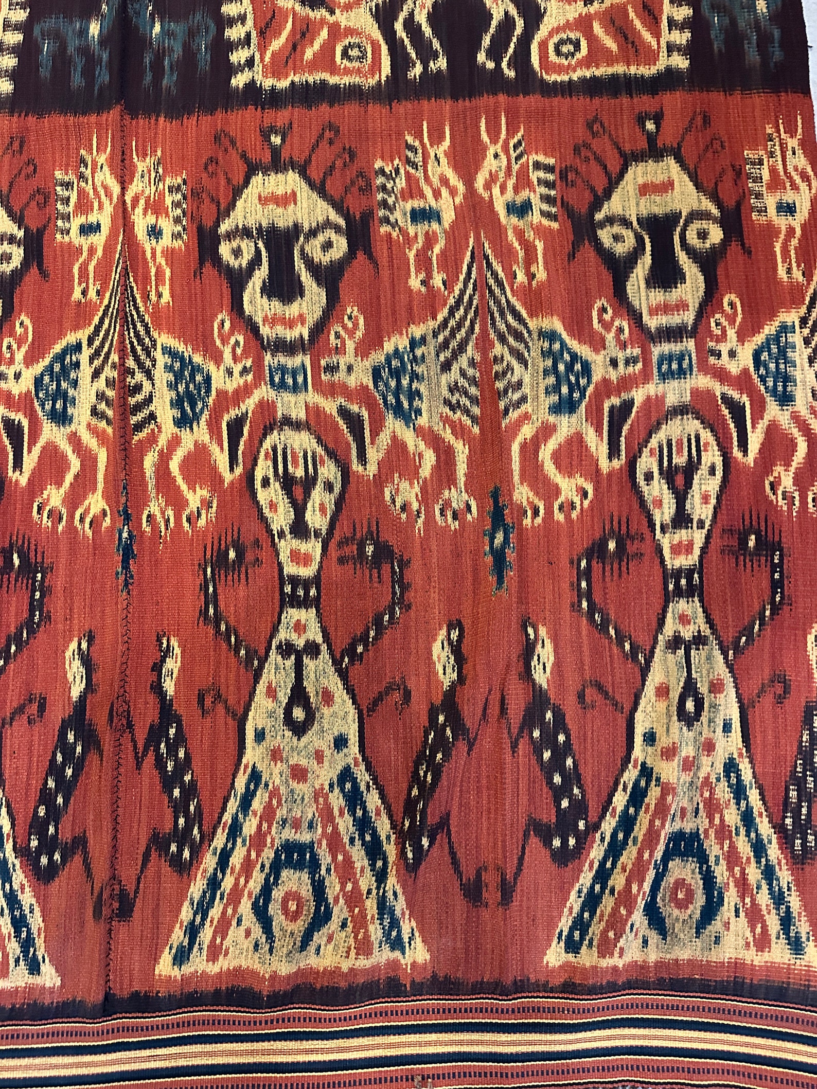 Large East Sumba Warp Ikat Hinggi ( Men's Blanket) Handwoven Cotton ...