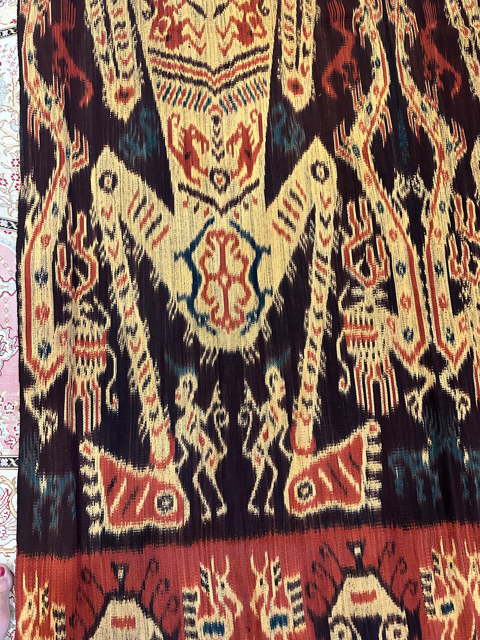 Large East Sumba Warp Ikat Hinggi ( Men's Blanket) Handwoven Cotton ...