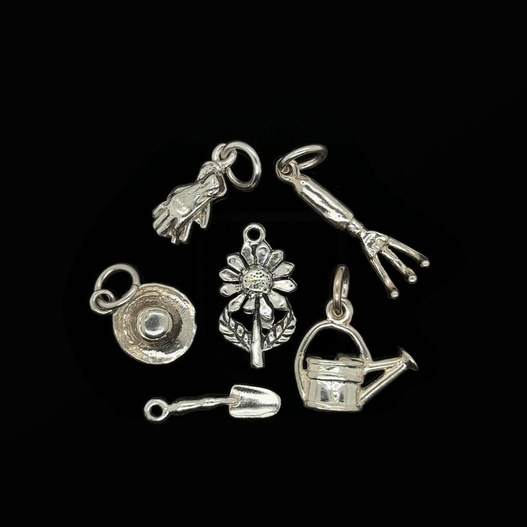 Gardening Charms Variety - Flower, Trowel, Hat, Etc. Silver - Etsy