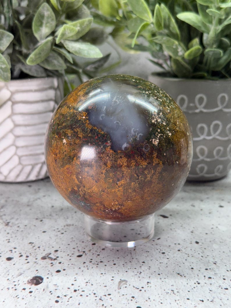 Moss Agate Sphere: Grounding Crystal for Meditation (3.5", 944g) - Etsy