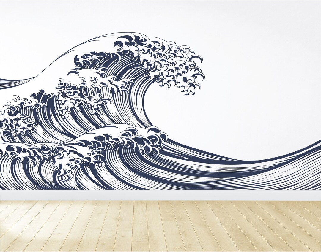 Wave Wall Mural / Wave Wall Decal / Nursery Wall Decor / Kids Wall Art ...