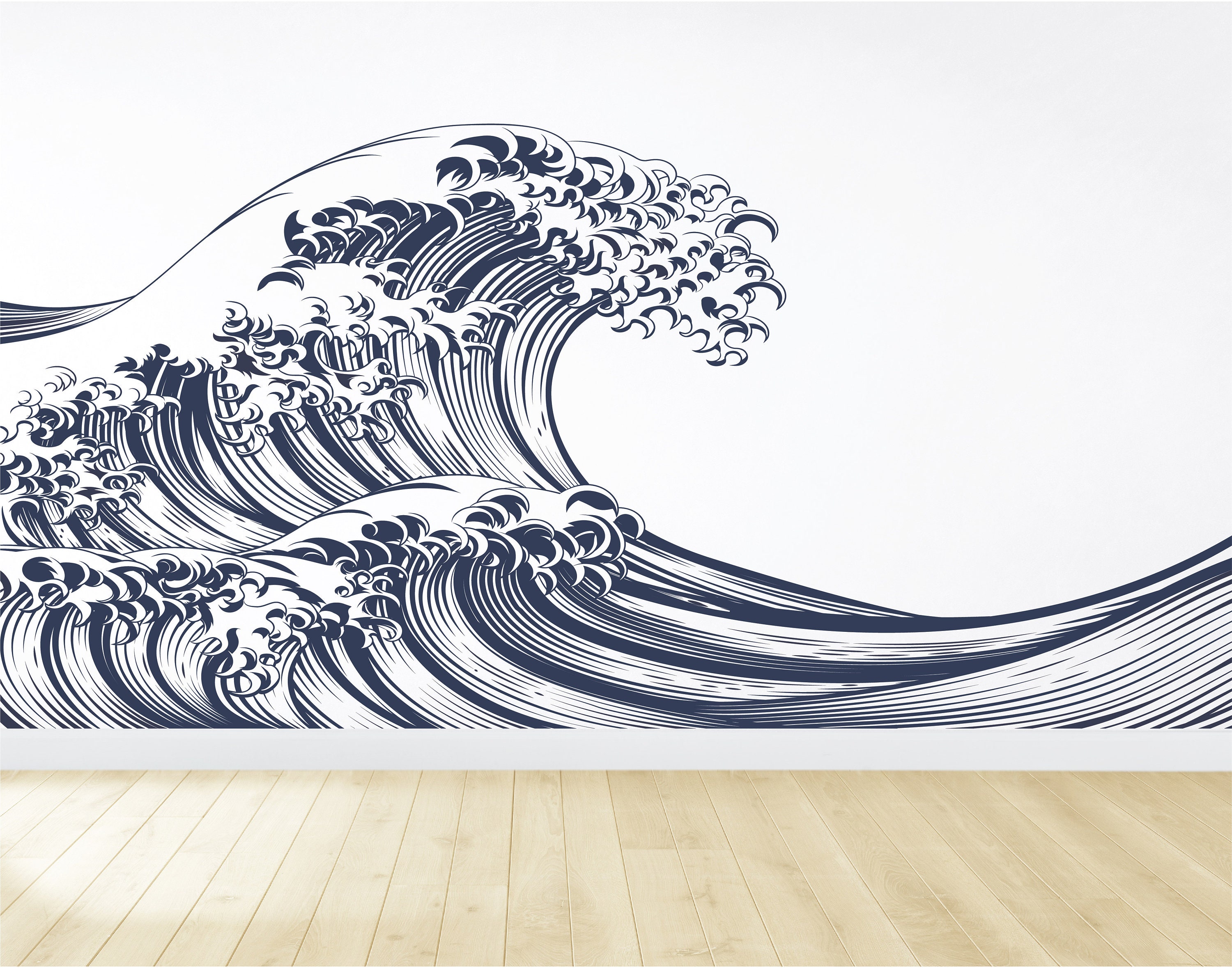 Wave Wall Mural / Wave Wall Decal / Nursery Wall Decor / Kids - Etsy