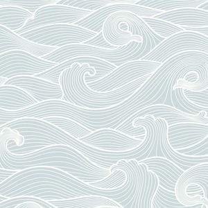 Sea Waves Peel and Stick Wallpaper | Removable Blue-white Wave Mural ...