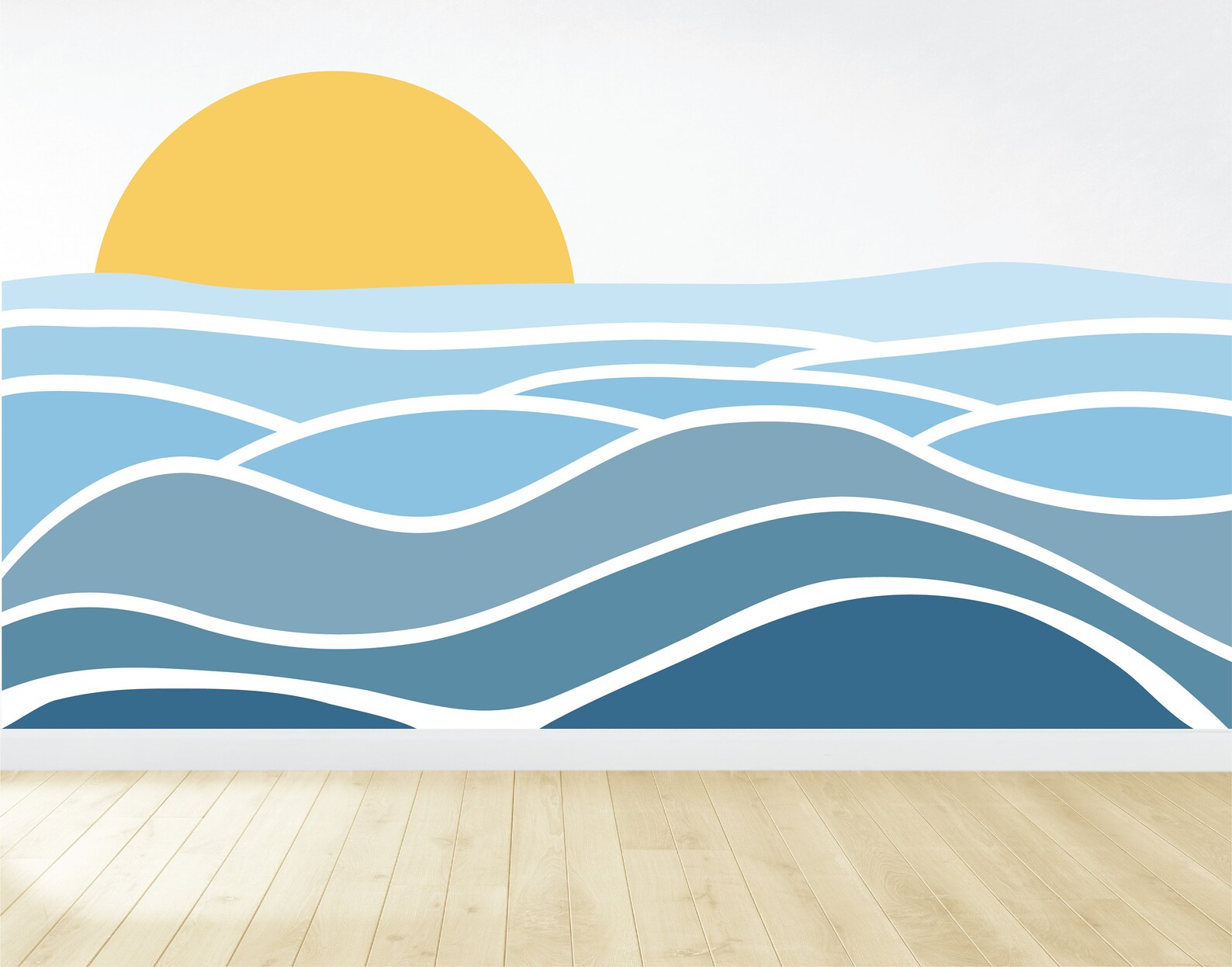 Wave Wall Decal / Wave Wall Mural / Wave Wallpaper / Nautical Wall ...
