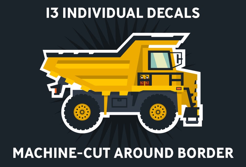 Removable Construction Machinery Decals / Peel and Stick Wall - Etsy