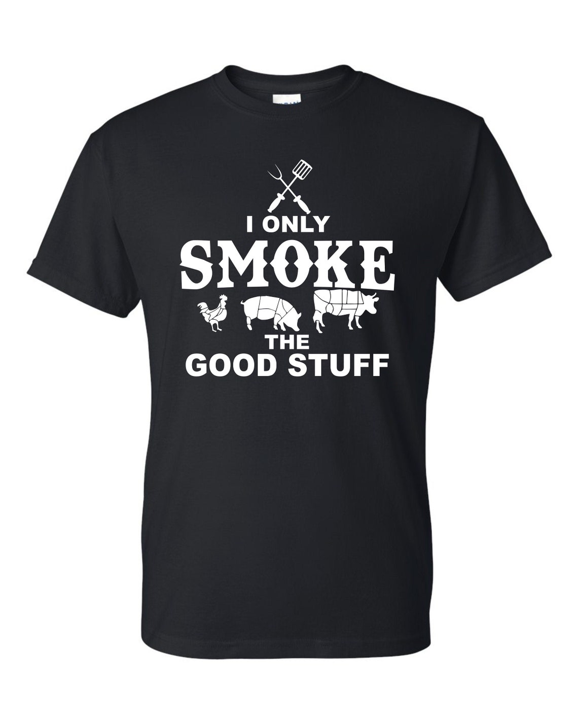 I Only Smoke the Good Stuff Funny BBQ Chef Kitchen Grilling Gift T ...
