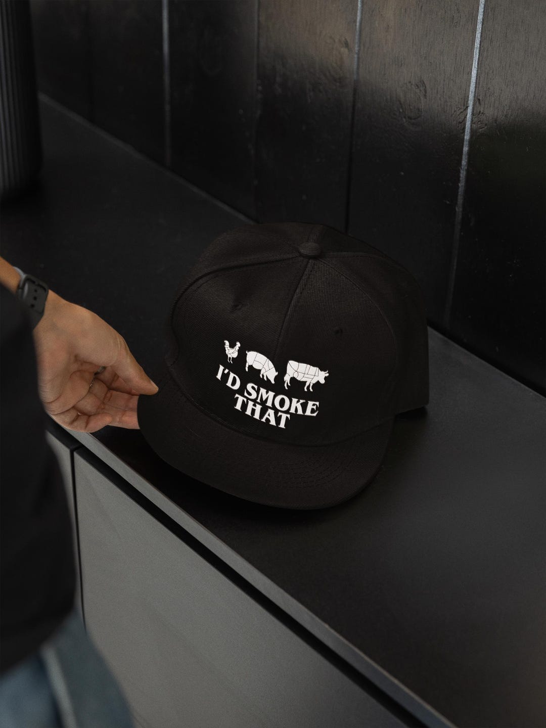 I’d Smoke That Snapback Hat | Funny BBQ Gift for Men | Smoker & Grill ...