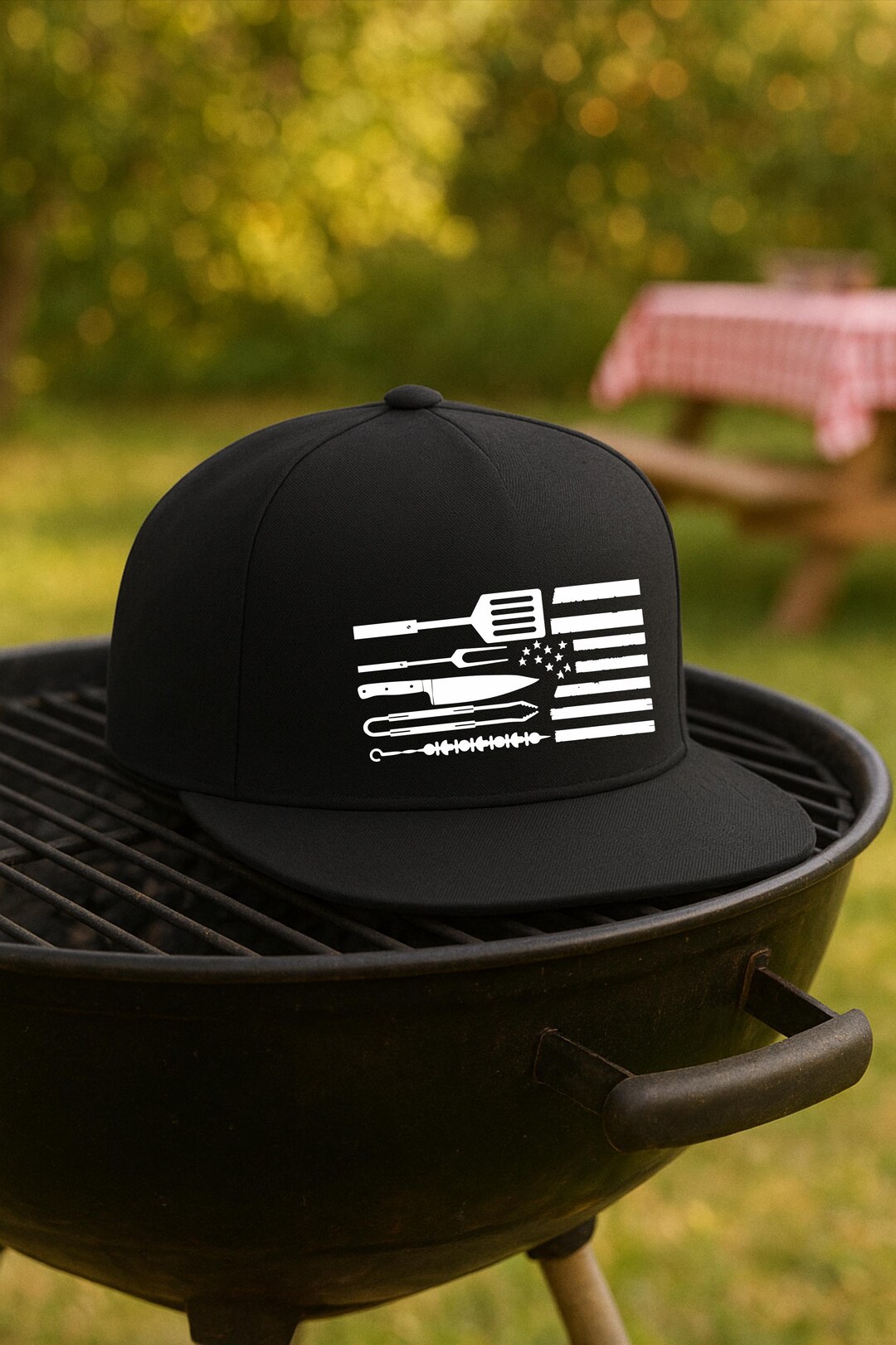 BBQ Hat for Men – American Flag Snapback Cap With Grill Tools ...