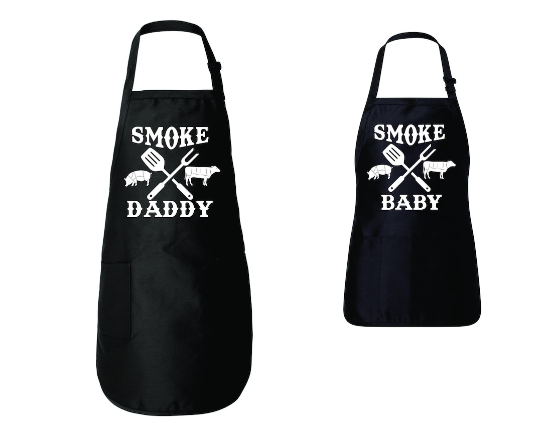 Matching Apron Adult and Kid Smoke Daddy Smoke Baby and Little Helper ...