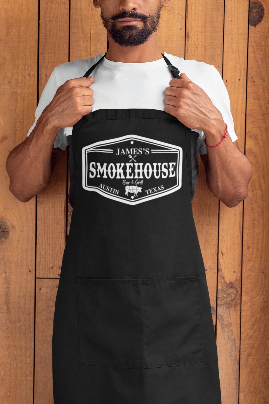 Personalized BBQ Apron - Smokehouse Bar & Grill, Custom Meat Smoker ...