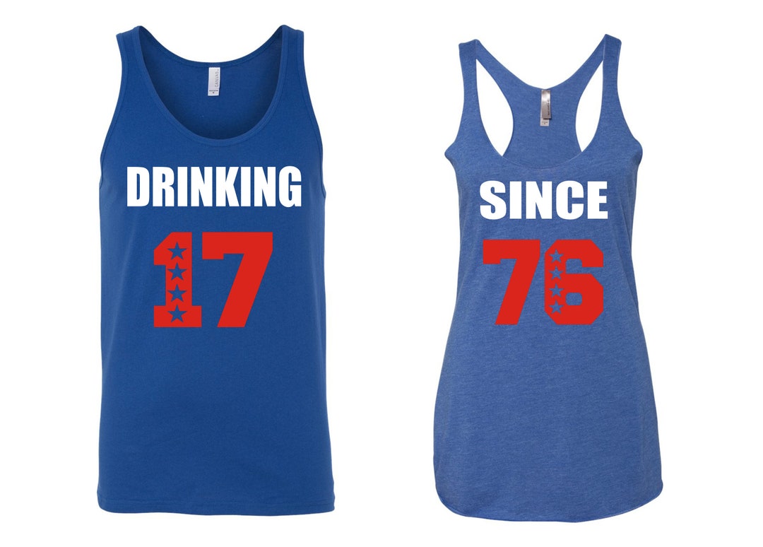 Drinking Since 1776 Matching Tank Tops July 4th America USA Flag Men's ...