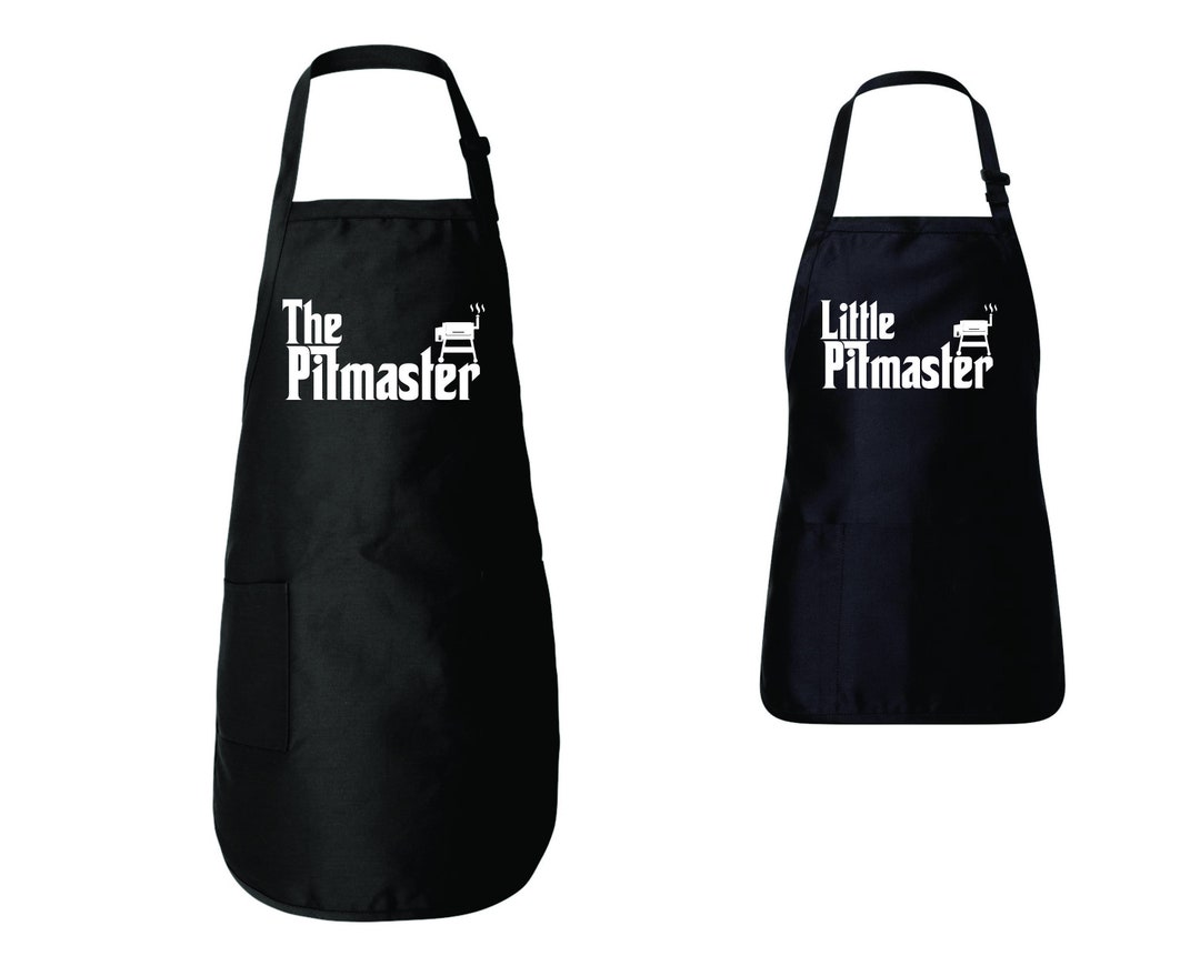 Matching Apron Adult and Kid the Pitmaster Little Pitmaster Funny BBQ ...