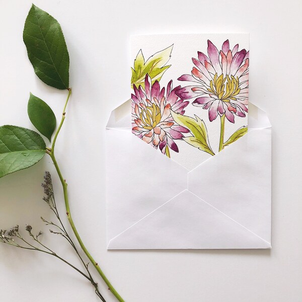 Chrysanthemum Birthday Card - Etsy