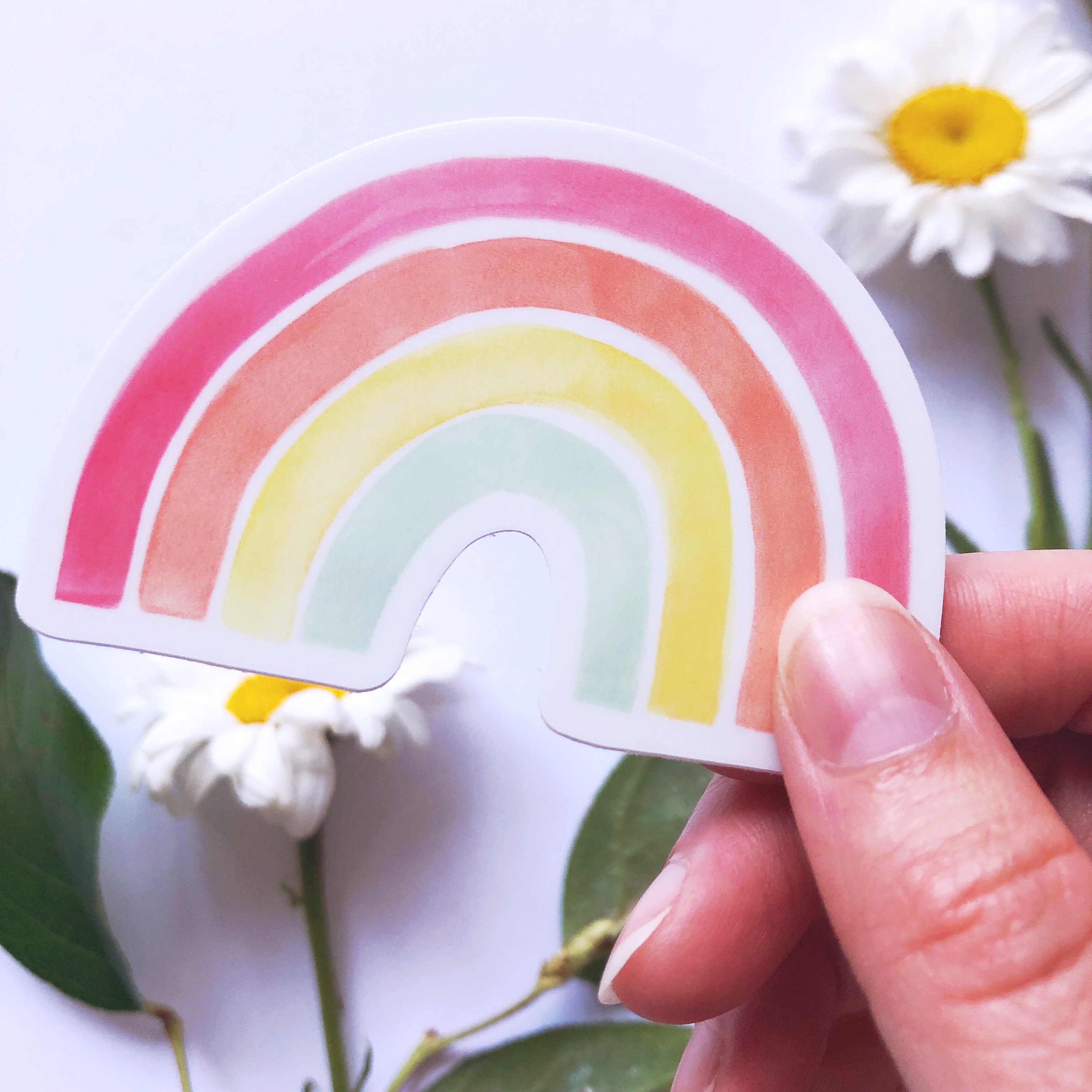 Stickers, Labels & Tags Pastel Rainbow Waterproof Dotty Rainbow Sticker ...