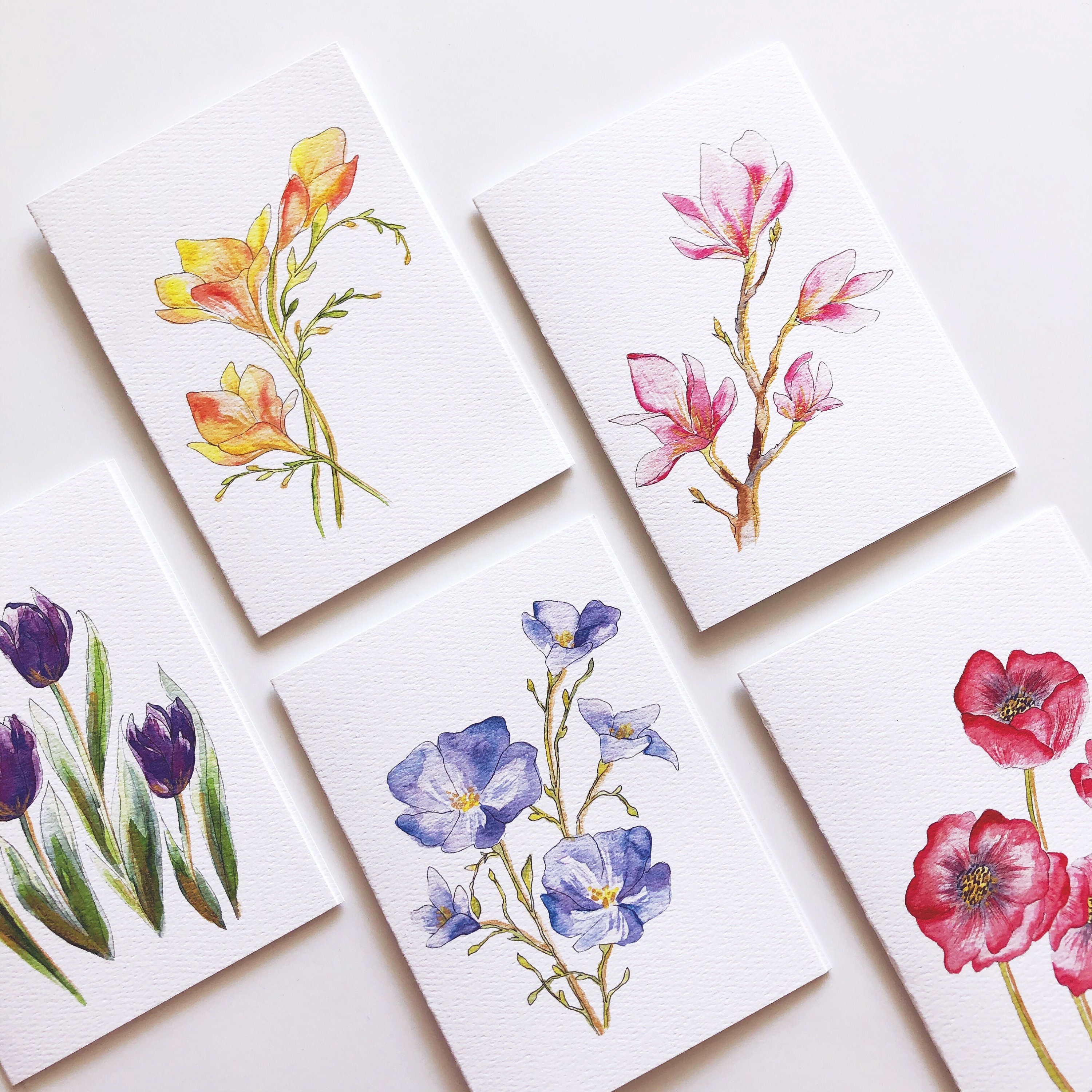 Handmade Cards for Friends Flower Cards Flower Greeting - Etsy UK