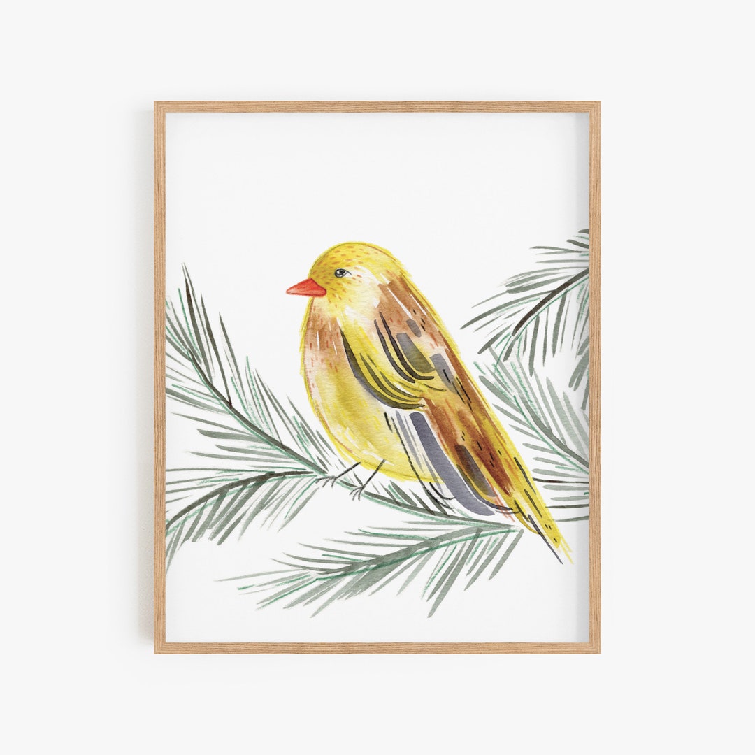 Goldfinch Painting, Goldfinch Print, Watercolor Bird Paintings ...