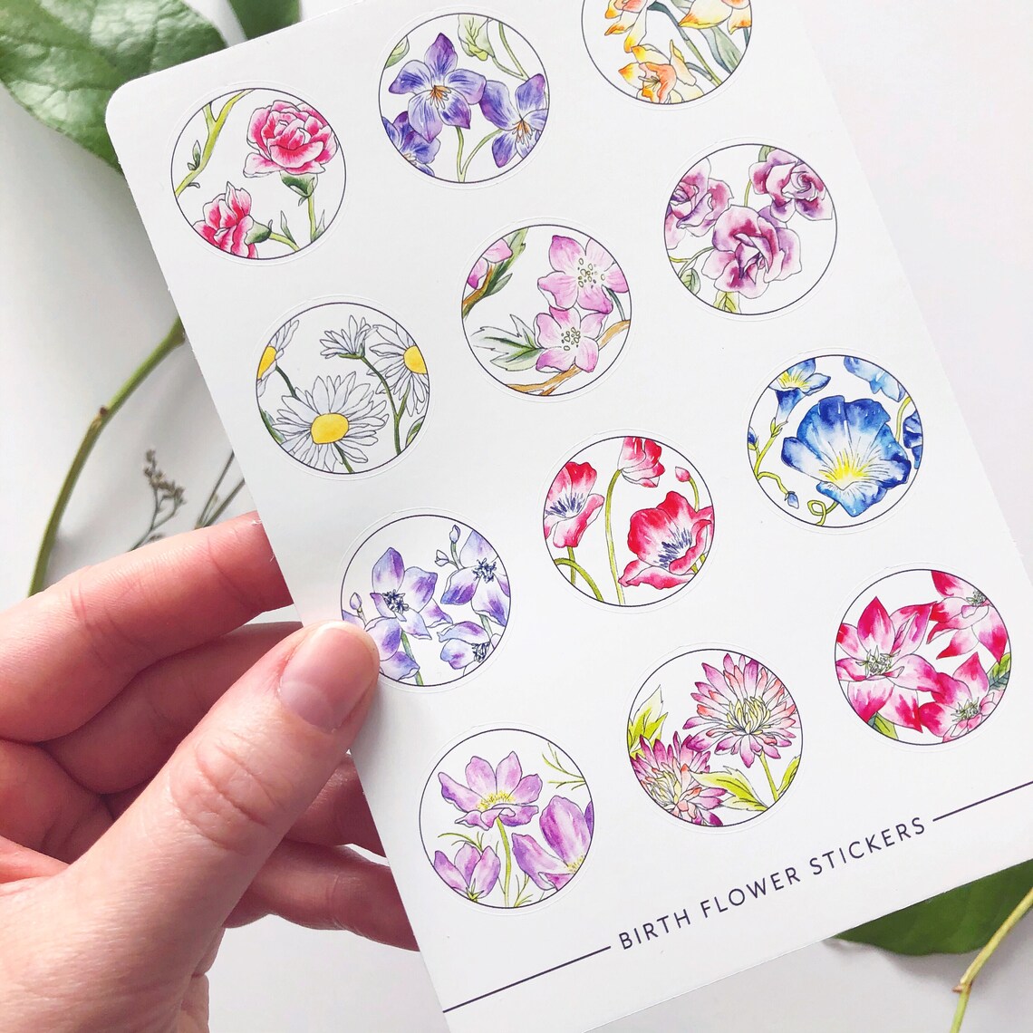 Birth Flower Sticker Sheet Sticker Sheet Flowers Flower - Etsy