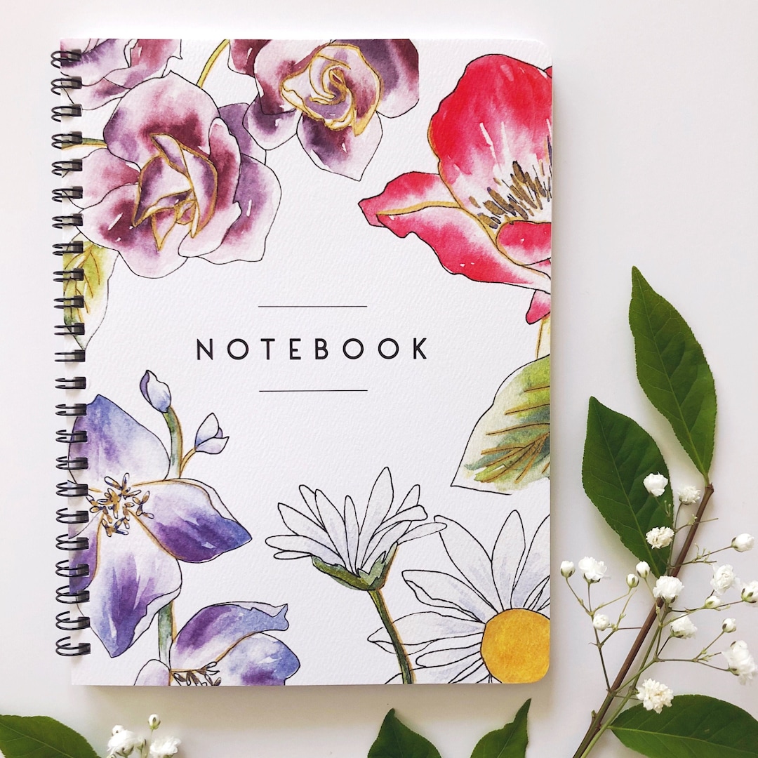 Flower Notebook, Spiral Notebook Journal, Notebook for Women, Gift for ...