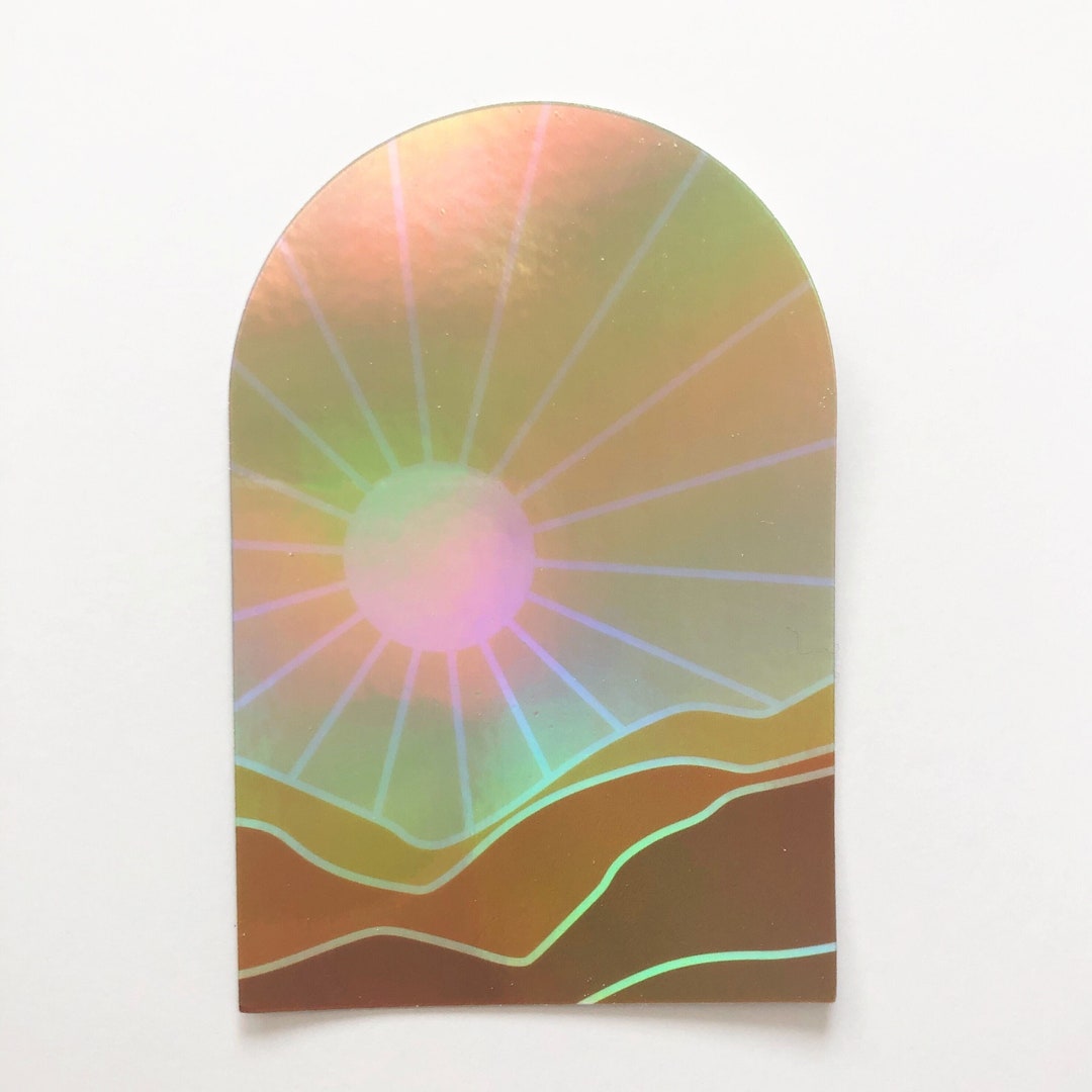 Boho Sun Sticker, Boho Stickers, Holographic Stickers, Celestial ...