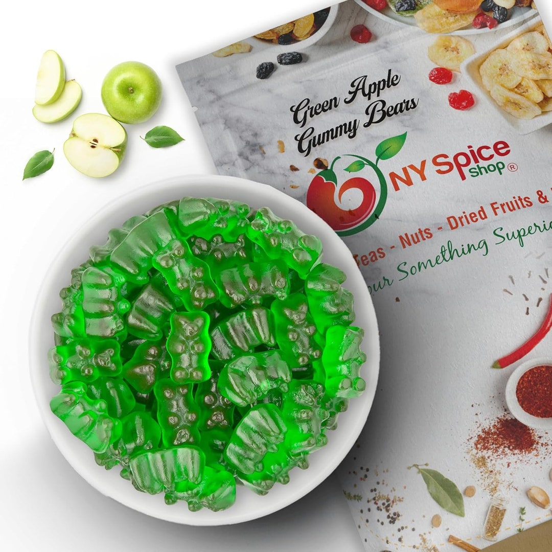 Green Apple Gummy Bears Bulk Gummies Fruit Snacks Chewy Candy Flavor ...