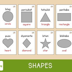 Filipino (tagalog) + English Educational Flash Cards Bundle | for ...