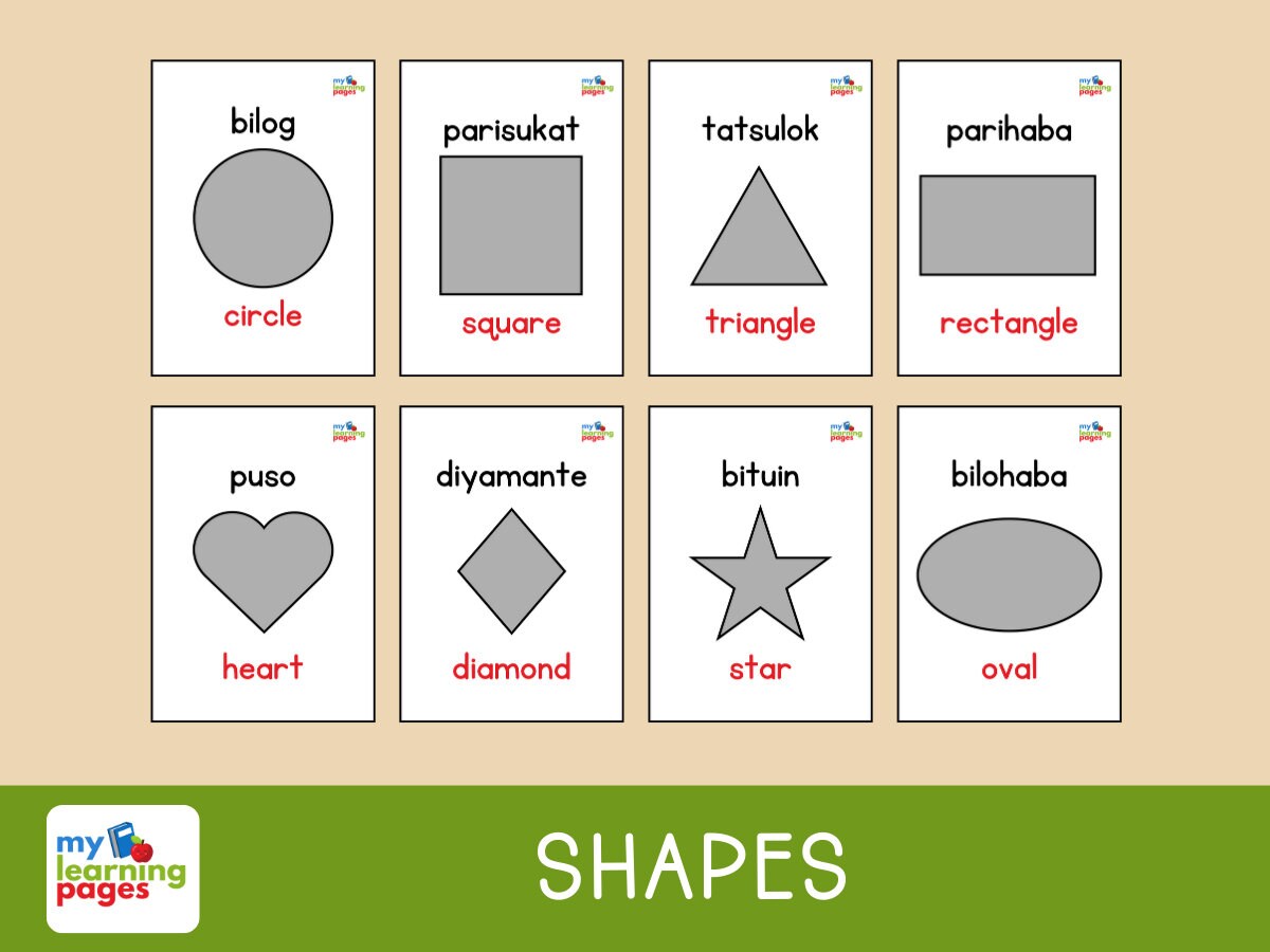 Filipino (tagalog) + English Educational Flash Cards Bundle | for ...