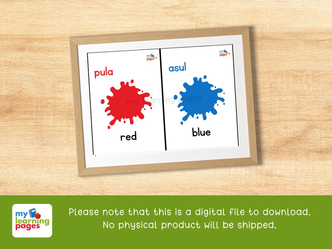 Filipino tagalog English Educational Flash Cards Bundle for Toddlers ...