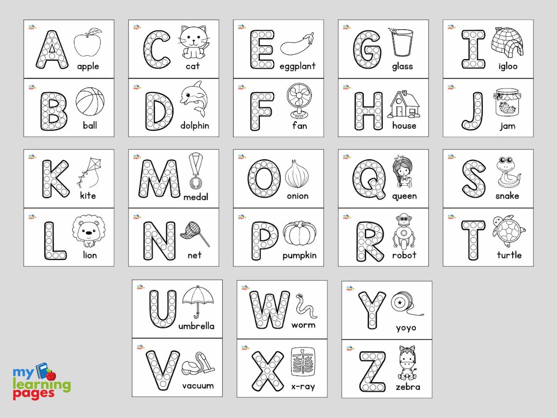 Dot the Alphabet, Do A Dot Letters, Alphabet Worksheets for ...