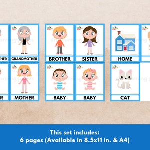 Family Members Flash Cards - Etsy