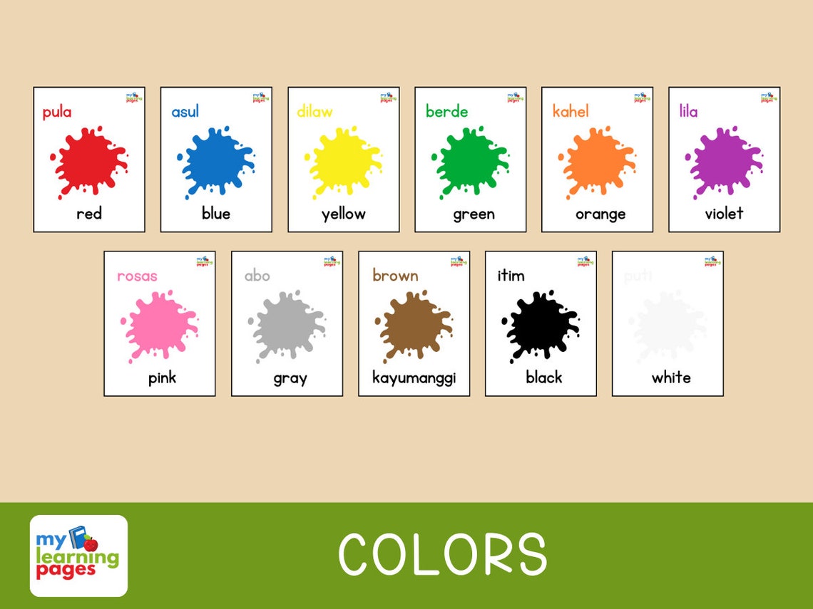 Filipino (tagalog) + English Educational Flash Cards Bundle | for ...