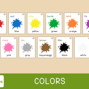 Filipino (tagalog) + English Educational Flash Cards Bundle | for ...