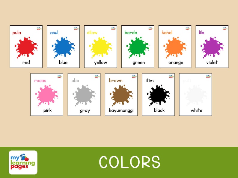 Filipino (tagalog) + English Educational Flash Cards Bundle | for ...