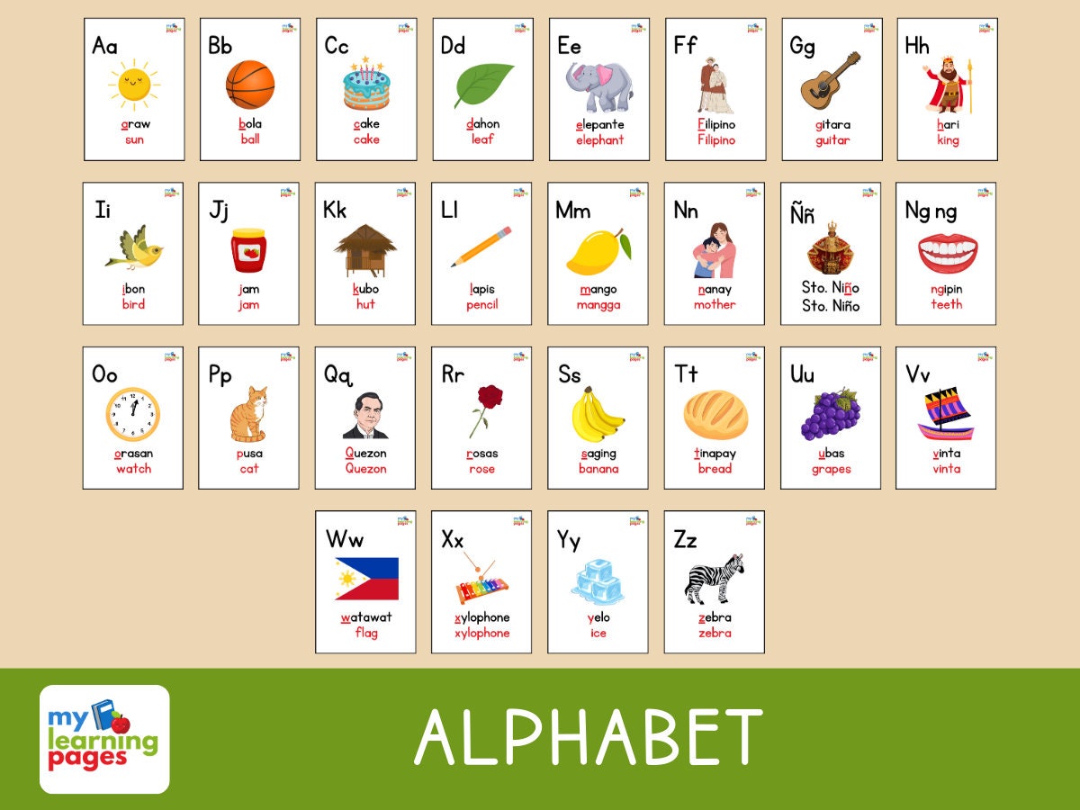 Filipino (tagalog) + English Educational Flash Cards Bundle | for ...