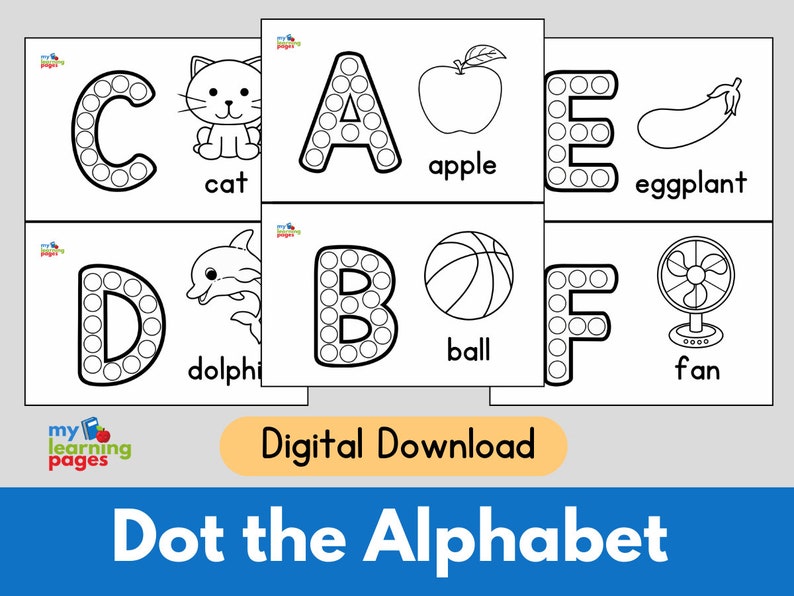 Dot the Alphabet, Do A Dot Letters, Alphabet Worksheets for ...